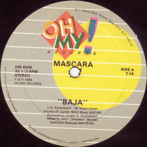 Baja (EP) (Vinyl) 1984 Disco - Mascara - Download Disco Music ...