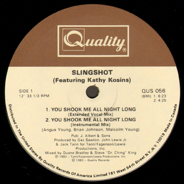 You Shook Me All Night Long (Vinyl) 1983 Electronic - Slingshot ...