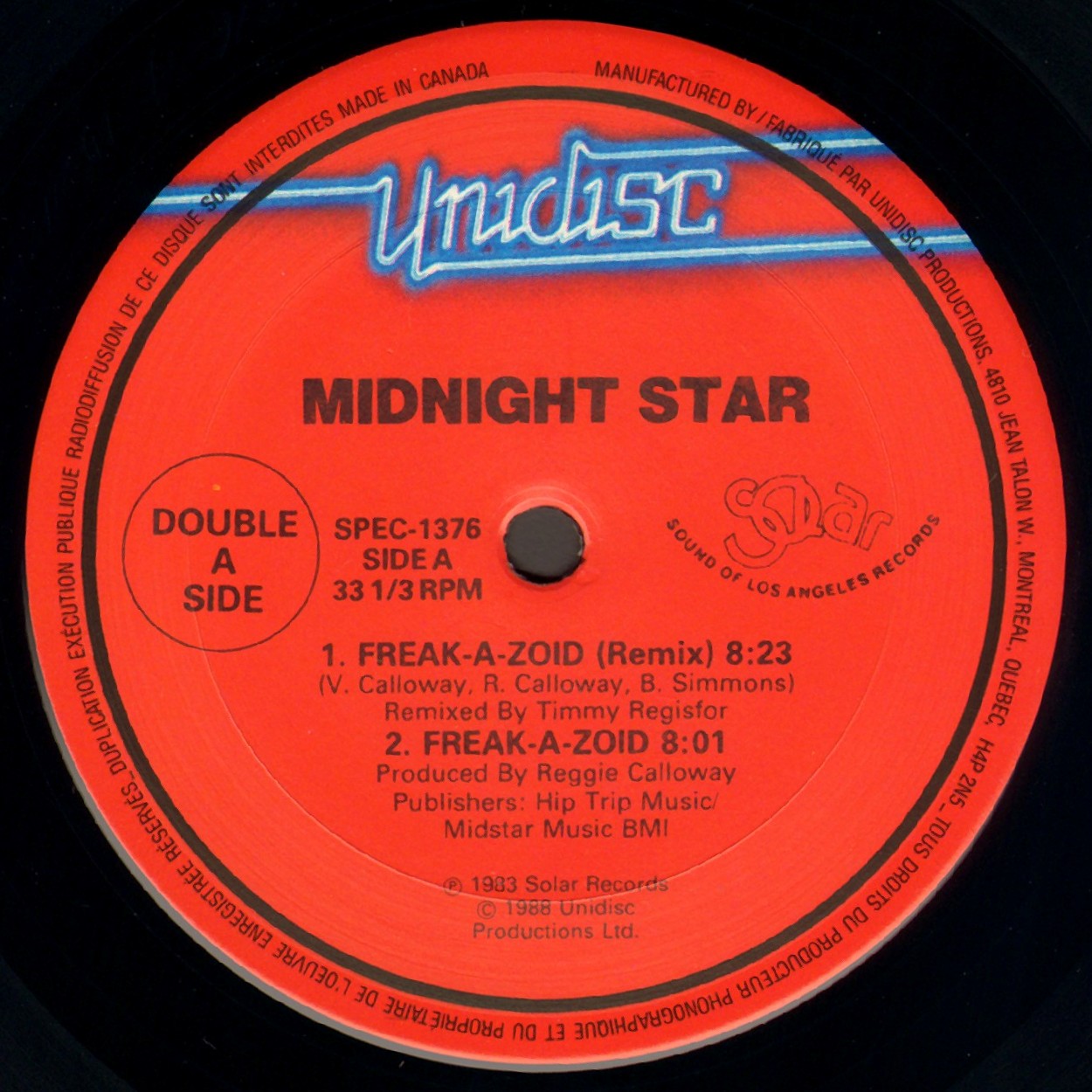 Unidisc (EP) (Vinyl) 1983 Disco - Midnight Star - Download Disco Music ...